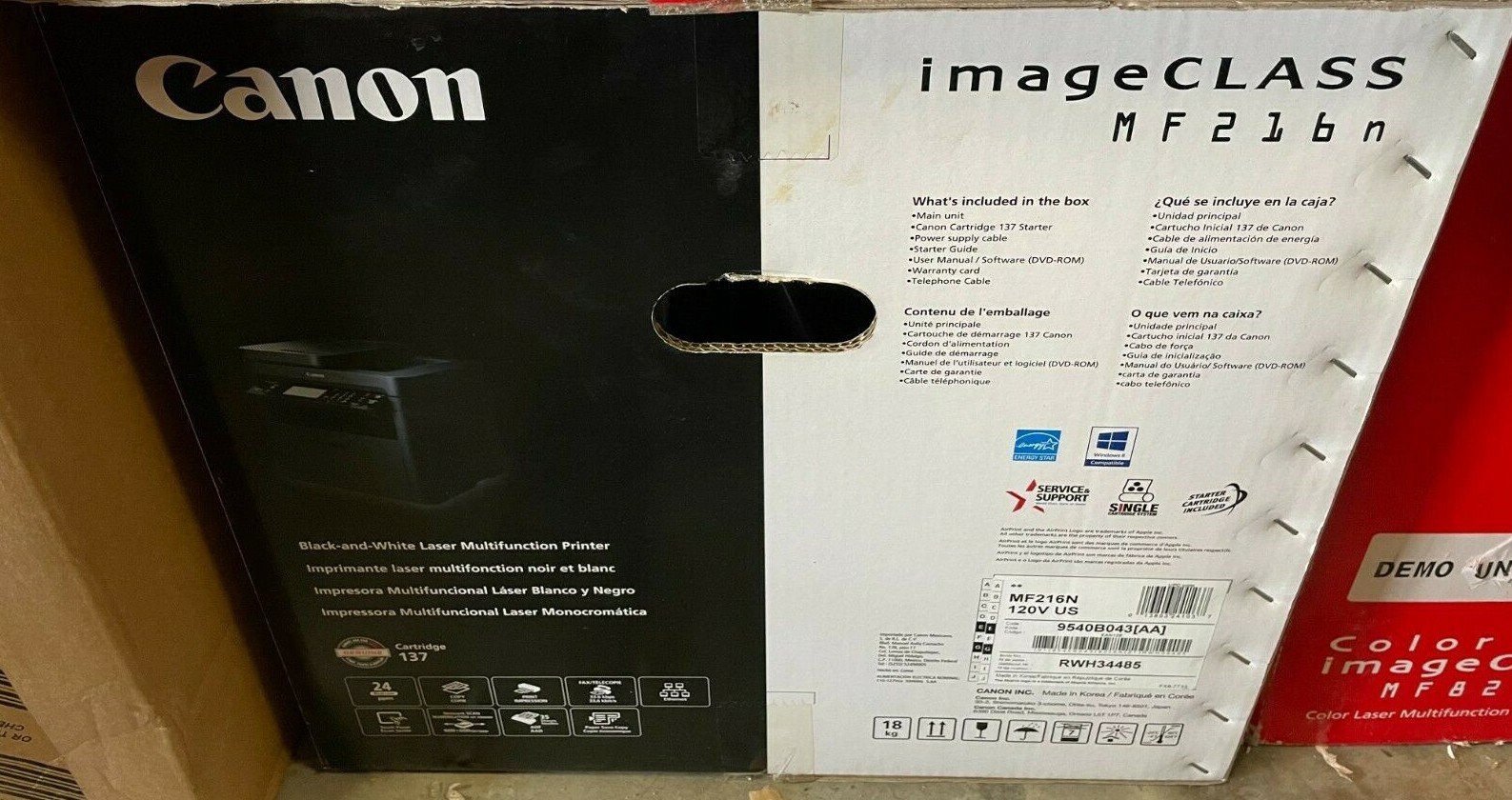 New Genuine Sealed Canon ImageClass MF216n Laser Multifunction Printer ...