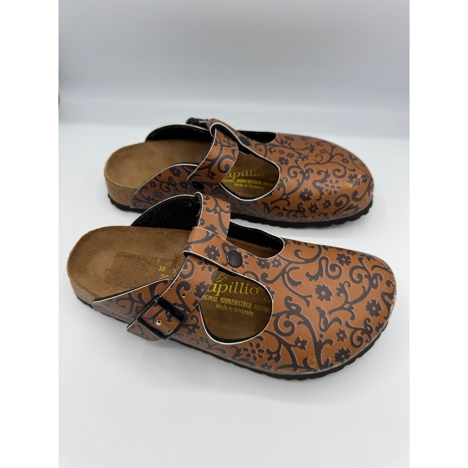 Papillio Birkenstock Mary Jane Clogs Size 39 L8 M6 Floral Brown Germany ...