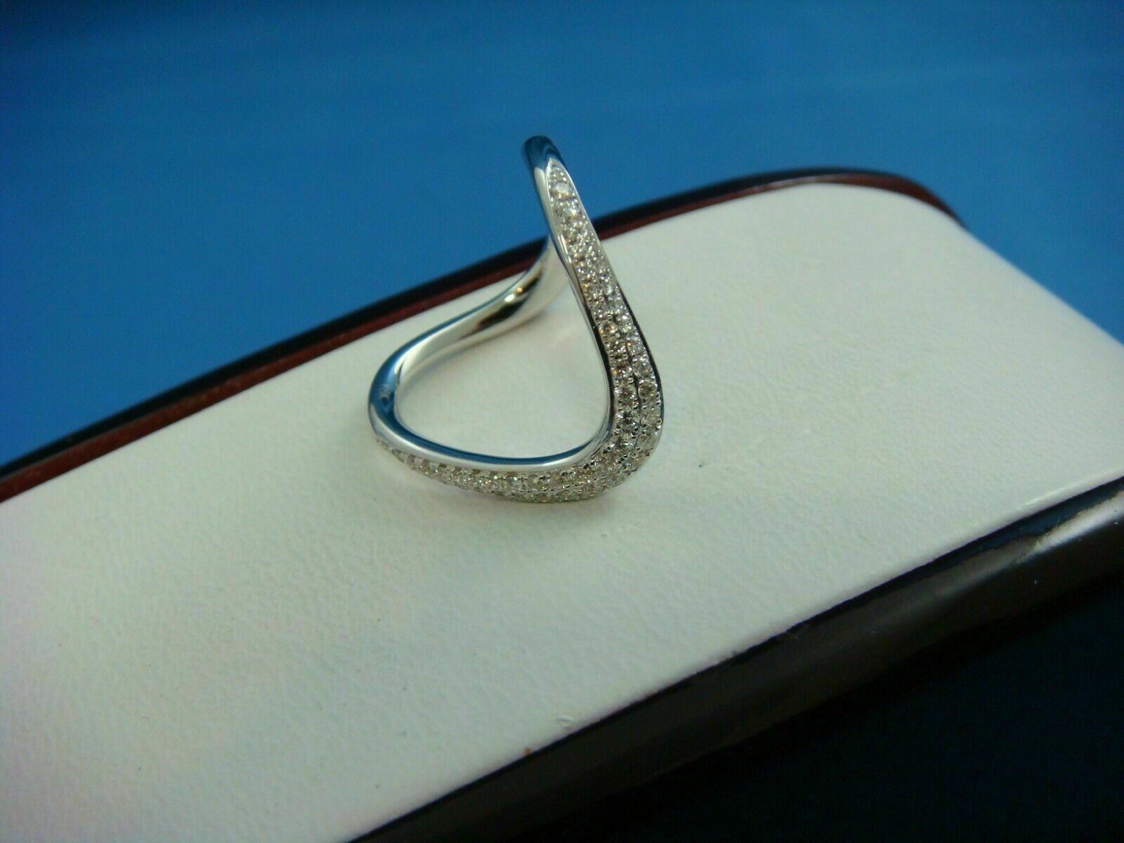 Women's Unique Stylish Curve 935 Silver Ring With Shiny Simulated White ...