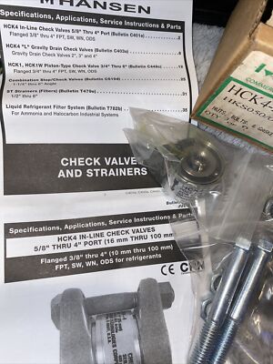 Hansen HCK4-2 HKS050/050 Nuts Bolts & Gaskets Gravity Drain Check Valve ...