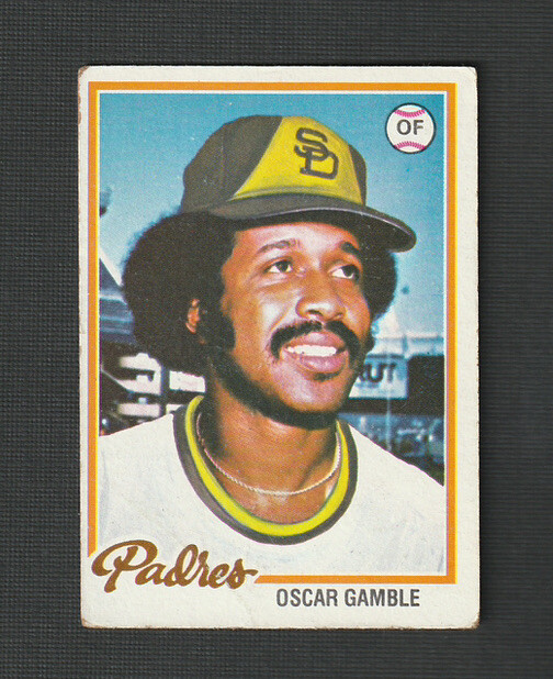 1978 Topps Baseball Oscar Gamble #390 San Diego Padres Low Grade Poor ...