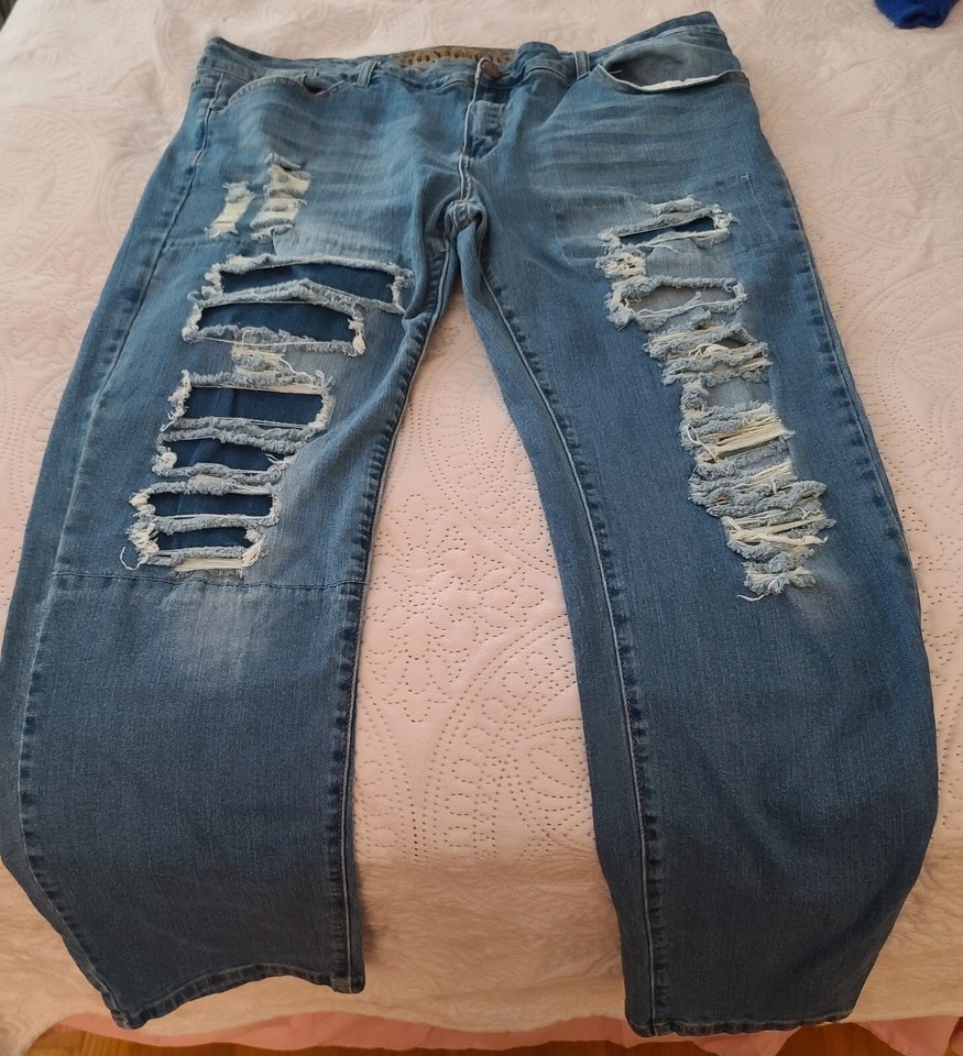 VIP Jeans Women Distressed Denim Jeans Blue SZ 19-20 | eBay