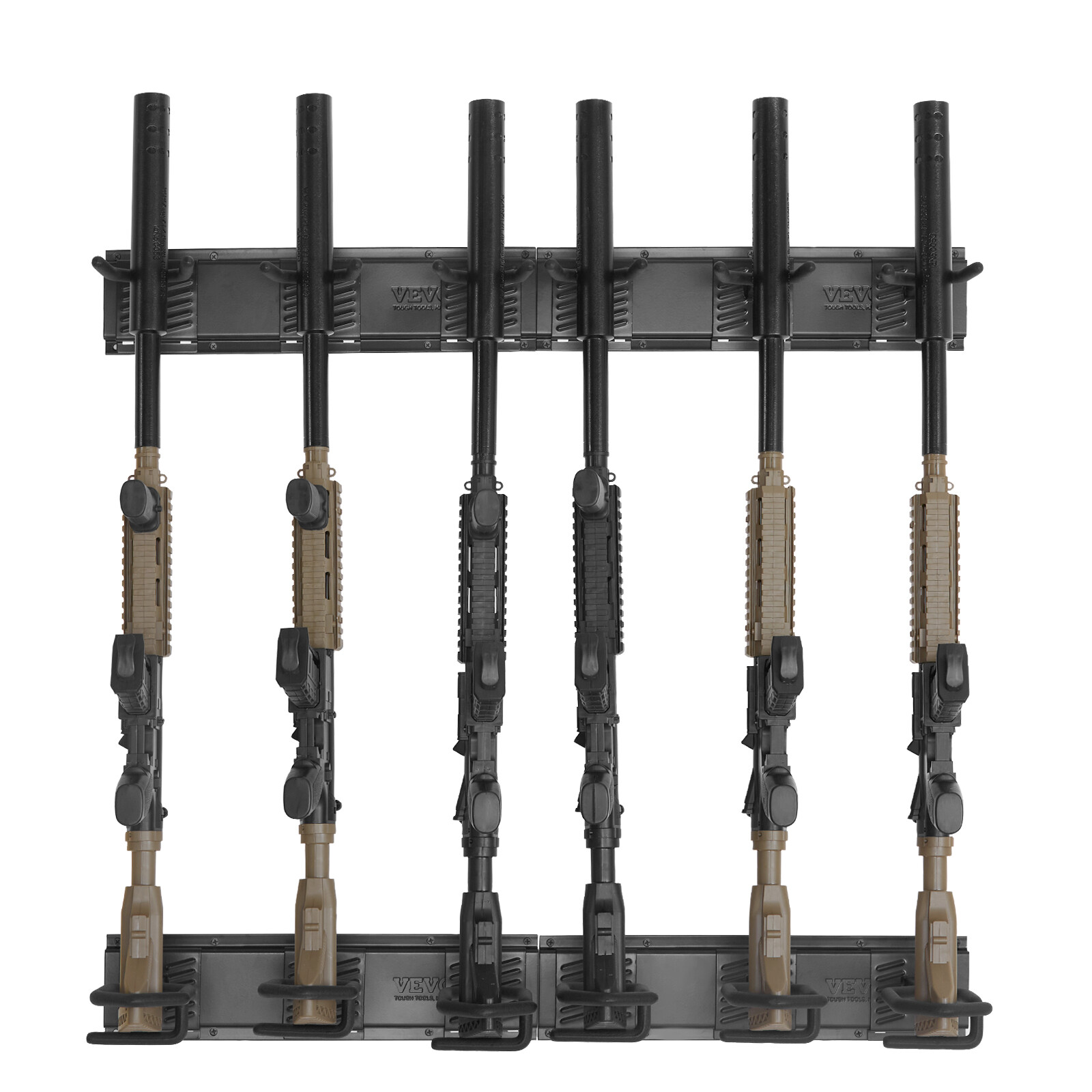 VEVOE Gun Rack 6-Slot Indoor Metal Gun Rack Wall Mount Vertical Rifle ...