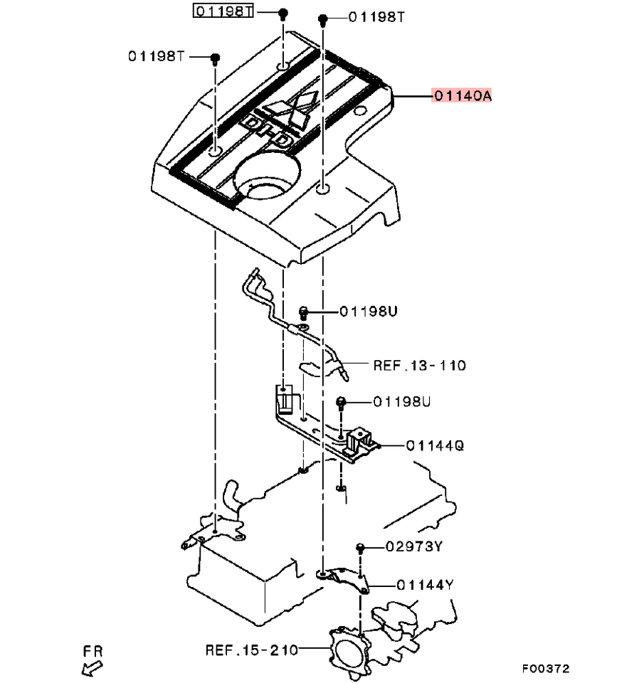 Upper Engine Cover for Mitsubishi PAJERO SHOGUN V98W MK4 3.2 DiD | eBay UK