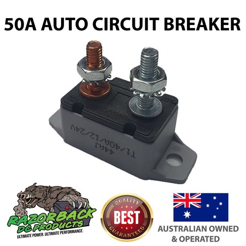 50A AMP 12V Circuit Breaker Stud Type Fuse Automatic Auto Reset ...