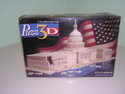 3D U.S. Capitol Building Puzzle Milton Bradley Sealed 718 Pieces USA ...