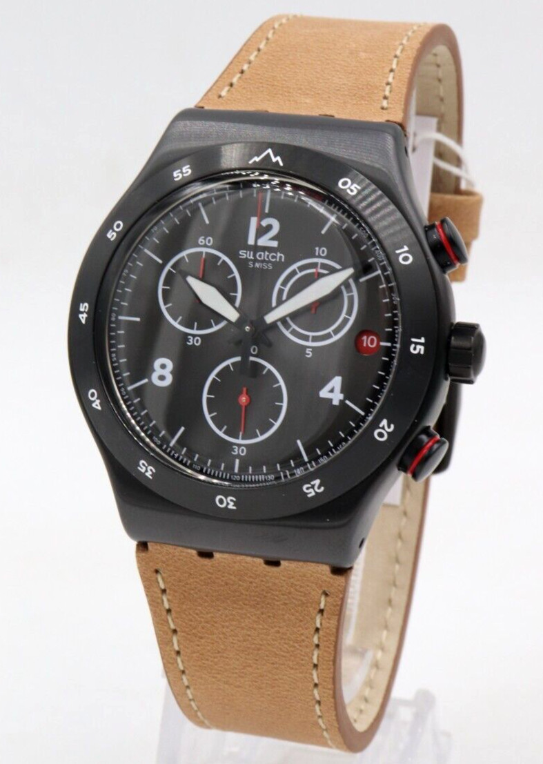 New Swiss Swatch Irony The Journey Is The Reward Chrono Watch 44mm ...