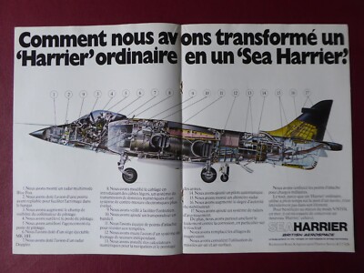 3/1981 PUB BRITISH AEROSPACE HARRIER SEA HARRIER CUTAWAY ORIGINAL ...