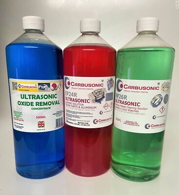Ultrasonic Cleaner Fluid Solution Starter Pack 3 X 500ml Carburettor, Jewellery | eBay UK