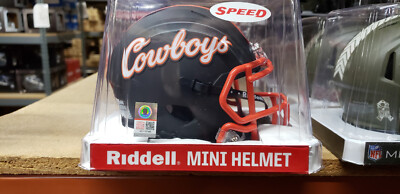 OKLAHOMA STATE COWBOYS SCRIPT COWBOYS NCAA MINI HELMET RIDDELL NEW IN ...