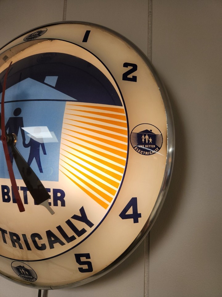 AP Double Bubble Light-Up Advertising Clock "Live Better Electrically ...