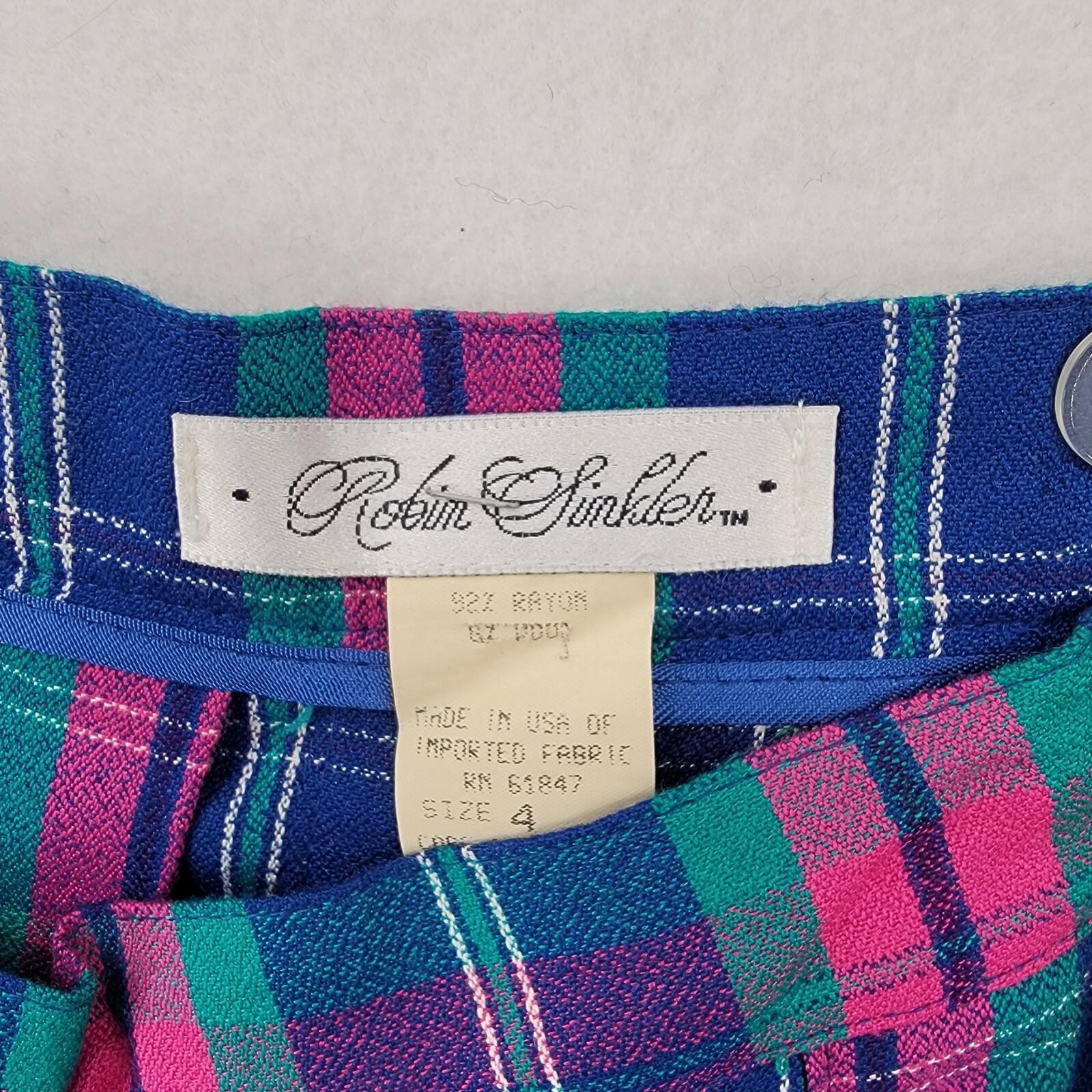 Robin Sinkler Skirt Womens 4 Purple Wool Tartan Plaid… - Gem