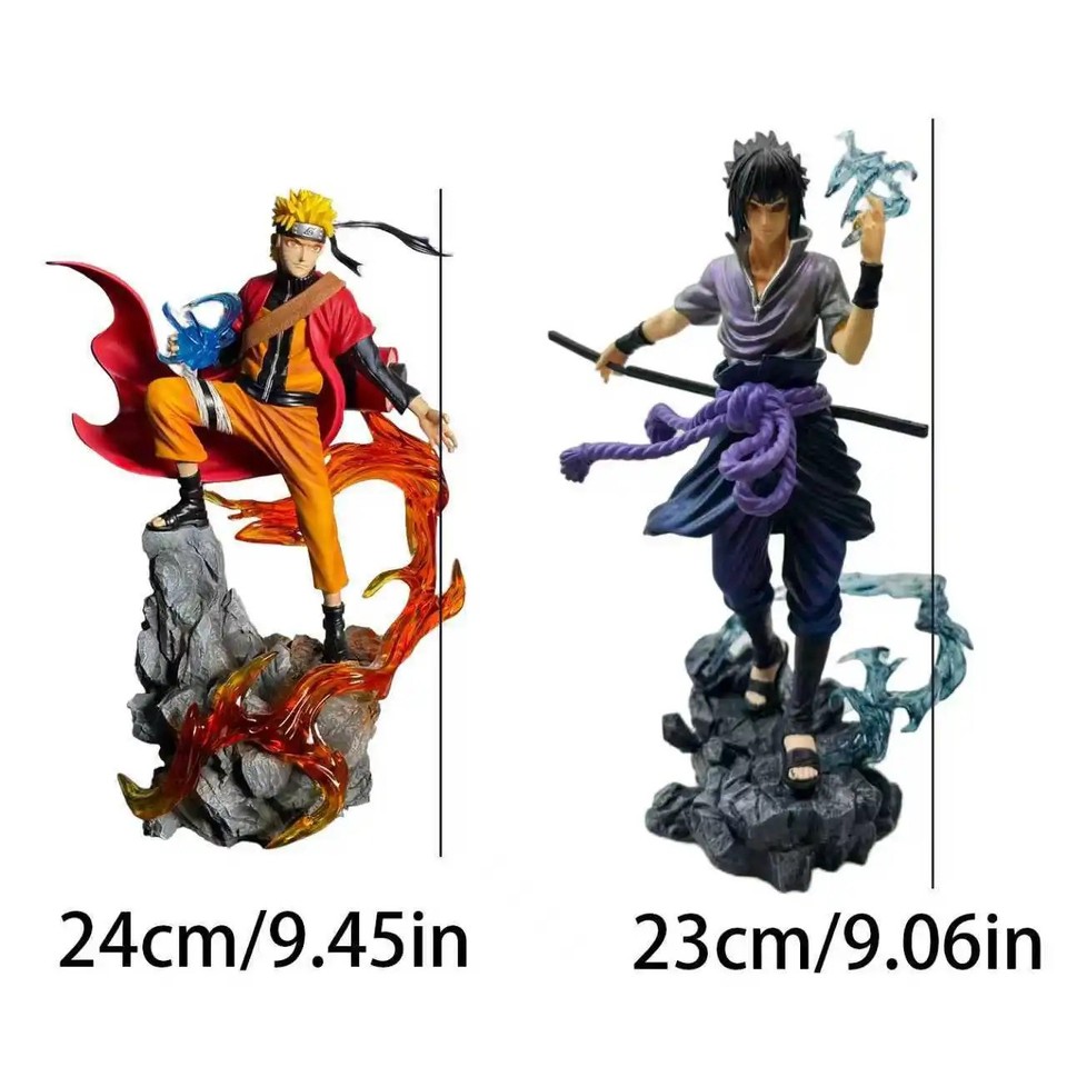 23cm Naruto & Sasuke PVC Action Figure Uzumaki Uchiha Statue (No ...