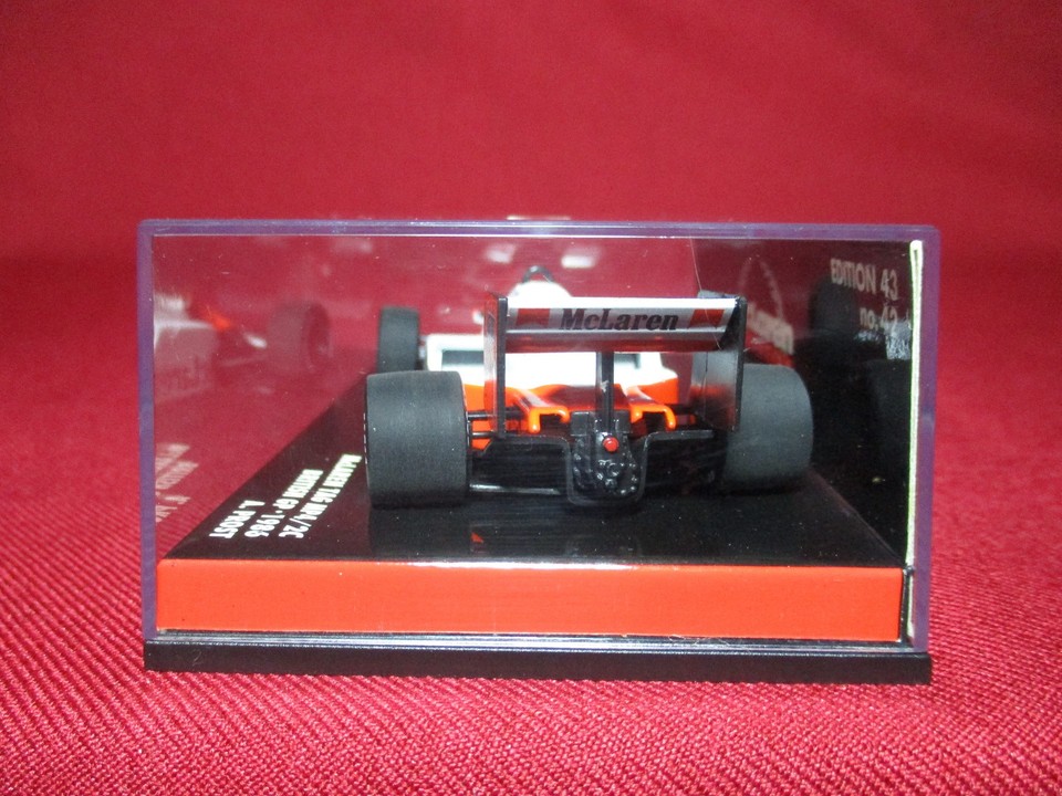 1:43 Scale Alain Prost 1986 McLaren TAG MP4/2C British GP Minichamps ...