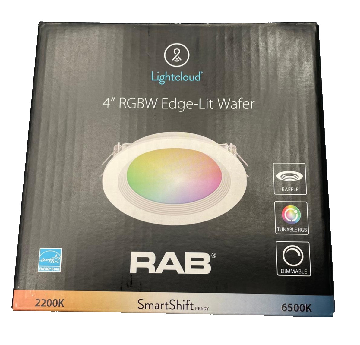 RAB 4in Edge-Lit LED Wafer Downlight SmartShift Ready, 2200K-6500K