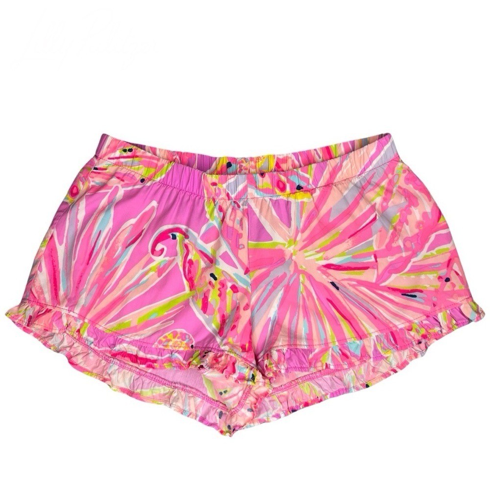 Lilly Pulitzer Kya Short Ruffle Hem Beach Shorts Amethyst Sunseekers ...