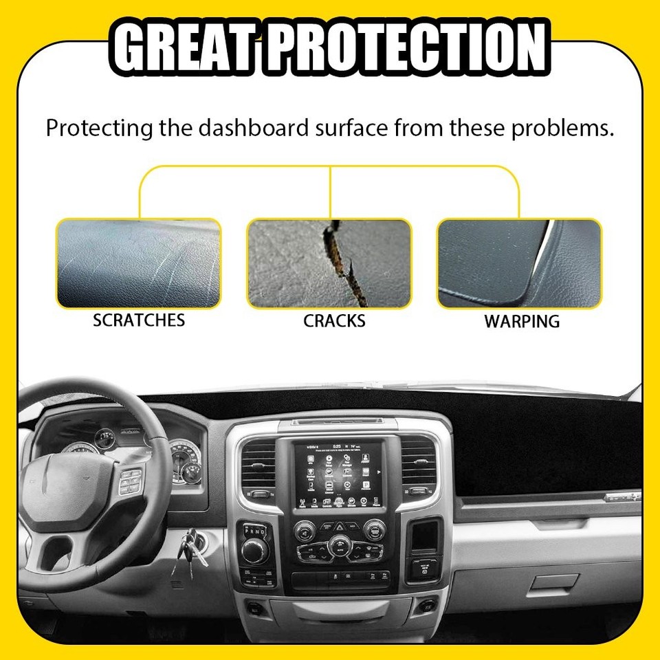 Fits For 2010-2018 Dodge Ram 1500 2500 3500 Dashboard Mat Pad Dash ...