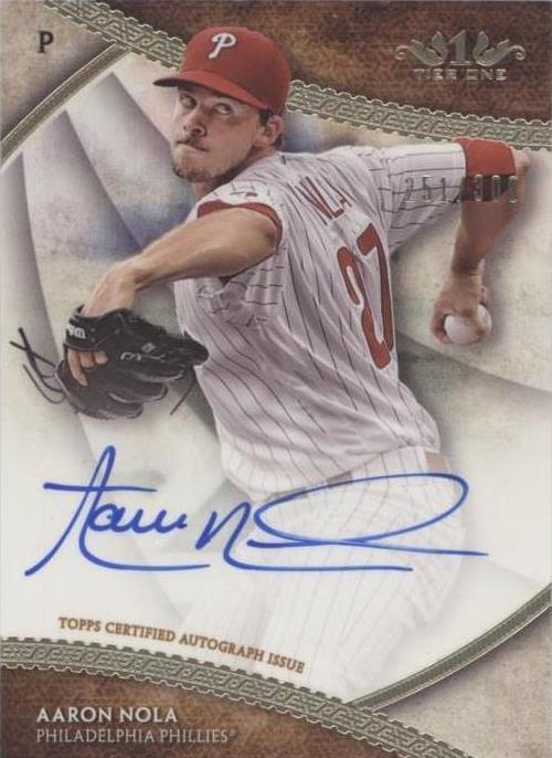 2017 Topps Tier One - Breakout Autographs Aaron Nola #BOA-ANO /300 (AU ...