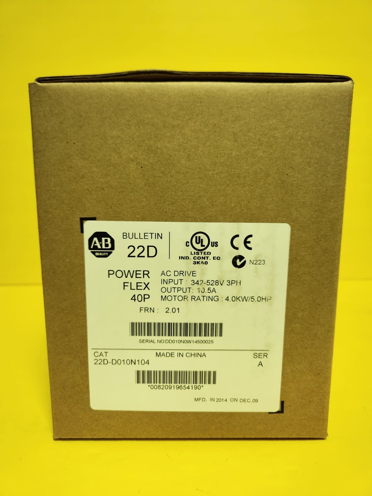 New Sealed Allen Bradley 22D-D010N104 A PowerFlex 40P AC Drive 480V AC ...