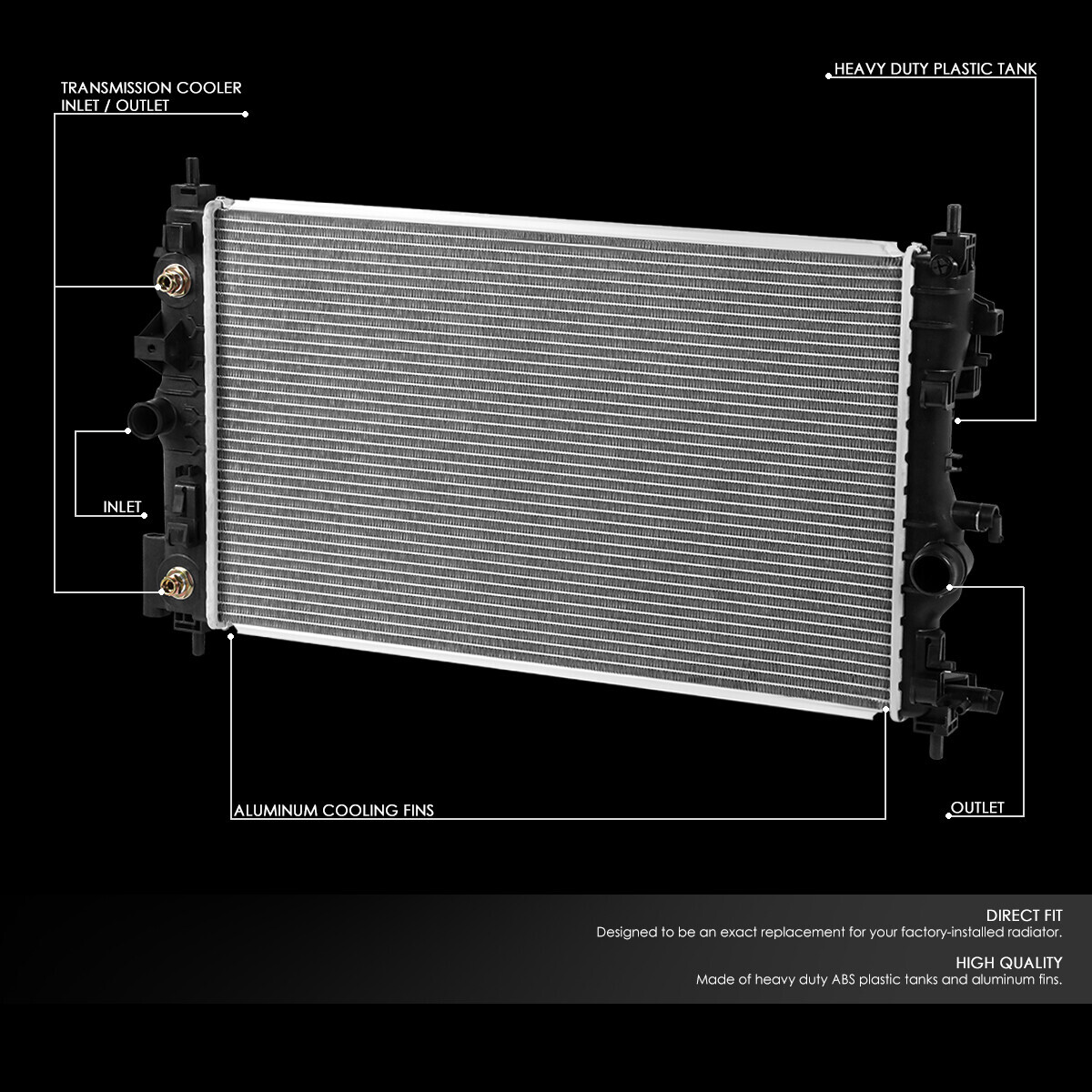For 2011-2016 Chevy Cruze Limited 1.4/1.8L Radiator OE Style Aluminum ...