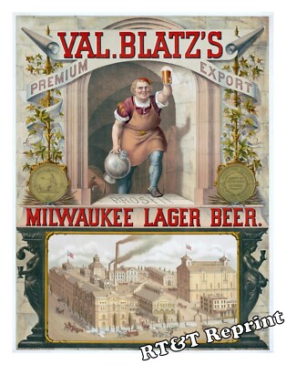Wall Art Photograph Val.Blatz Milwaukee Lager Beer Poster Year 1879 ...