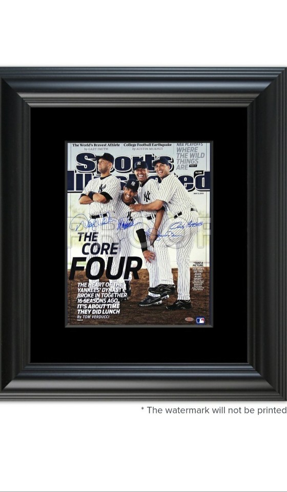 New York Yankees Core Four SI, Signed RP Framed Jeter, Rivera, Posada ...