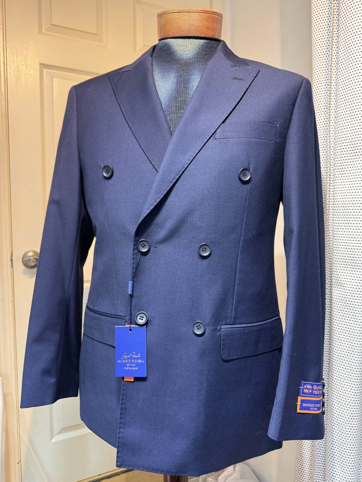 Giorgio Fiorelli Men's 2 Piece Double Breasted Blue Suit | eBay