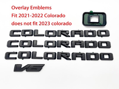 Overlay Emblems 2021-2022 Chevrolet Colorado LT V6 Matte Black Body ...