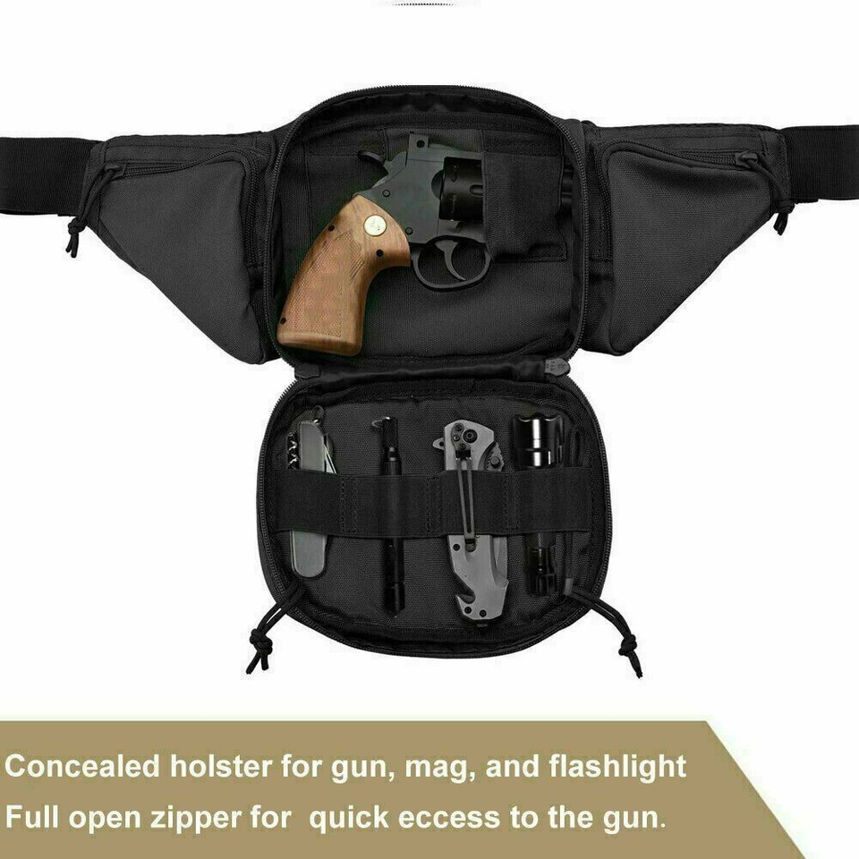 Tactical Carry Fanny Pack Holster Pistol Waist Pack Bag Concealed Gun ...