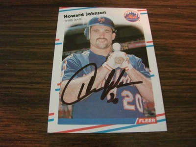 1988 Fleer # 138 Howard Johnson Autograph / Signed card New York Mets ...