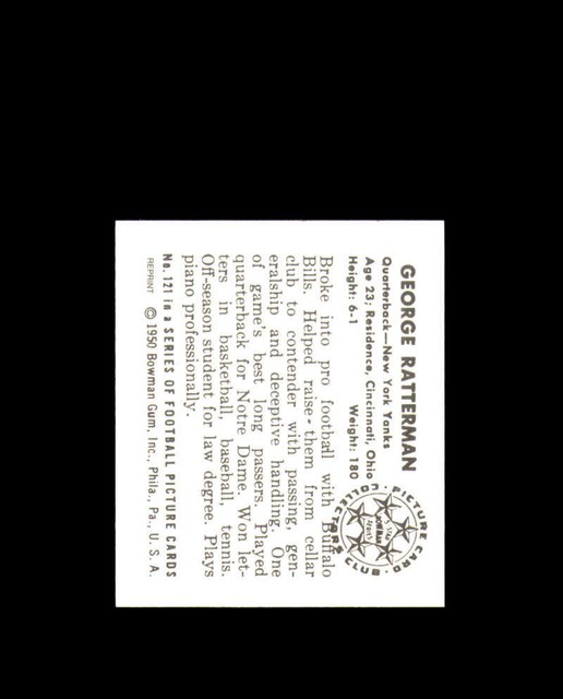 1950 Bowman - #121 George Ratterman (RC) for sale online | eBay