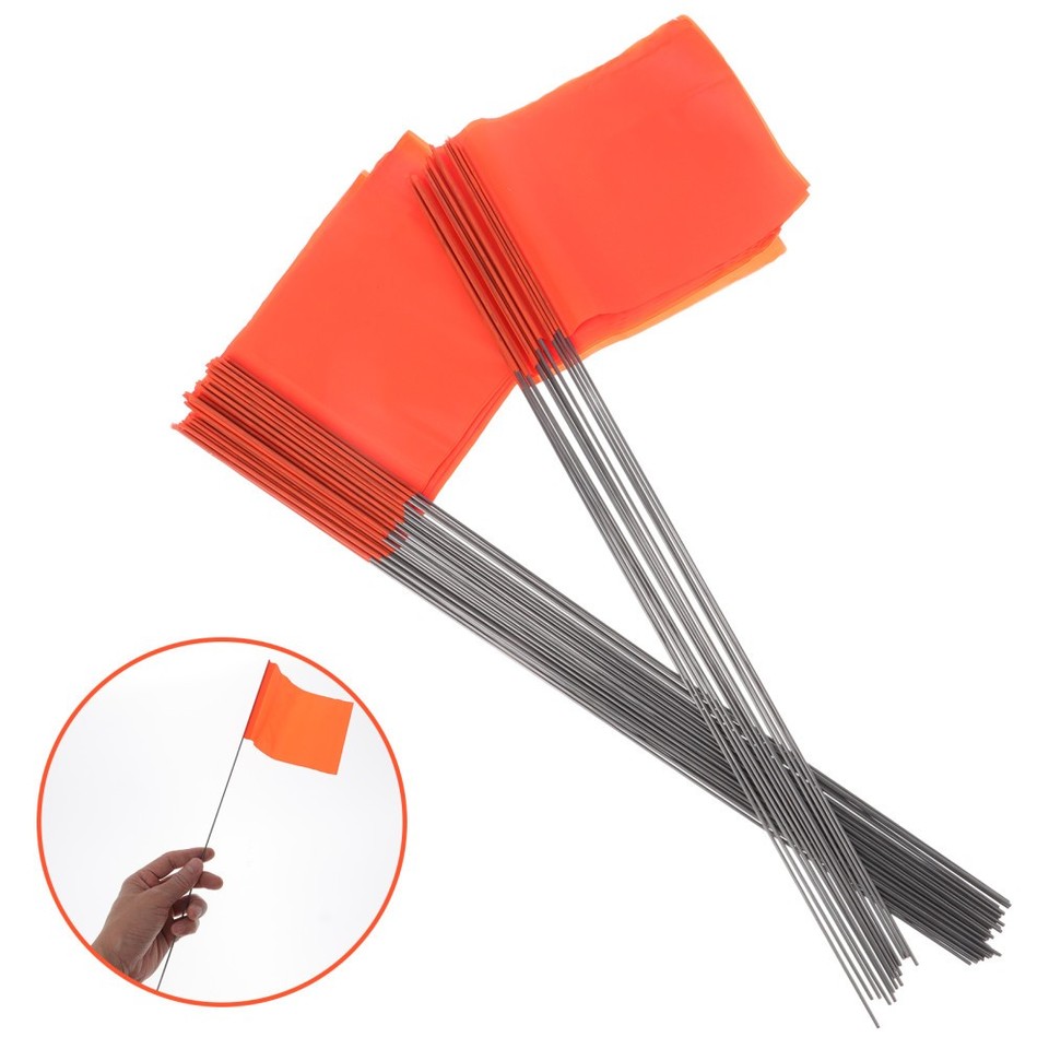 50Pcs Marking Flags for Garden Use Lawn Flags with Strong Wire Poles ...