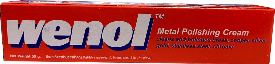WENOL red LARGE 50 ml Metal Polish aluminum brass silver gold tin ...