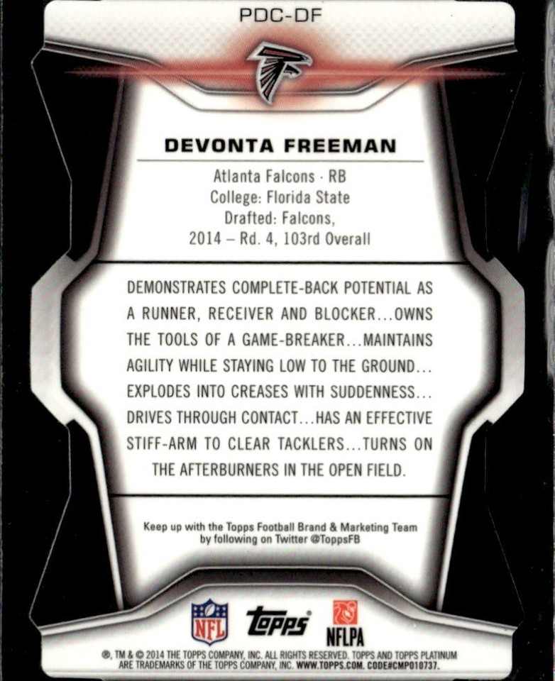 2014 Topps Platinum #PDC-DF Devonta Freeman VG | eBay
