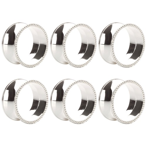 6pcs Round Napkin Rings Wedding Christmas Festival Dinner Metal Napkin ...