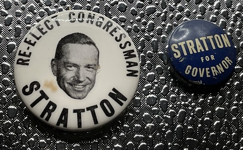 1960's Collectible Old Campaign Button ‘Re-Elect Congressman STRATTON ...