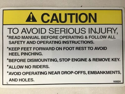 165024 Grasshopper caution sticker | eBay