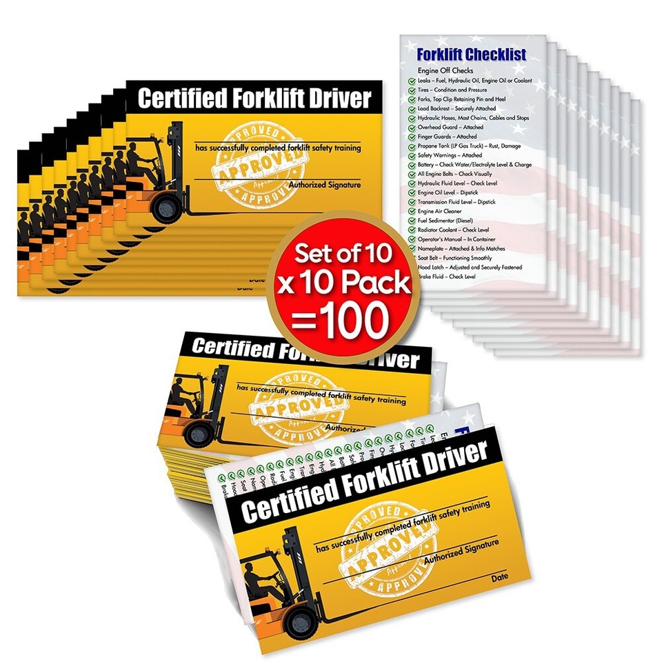 Forklift Certification Training Cards - Certified Forklift Driver Card ...