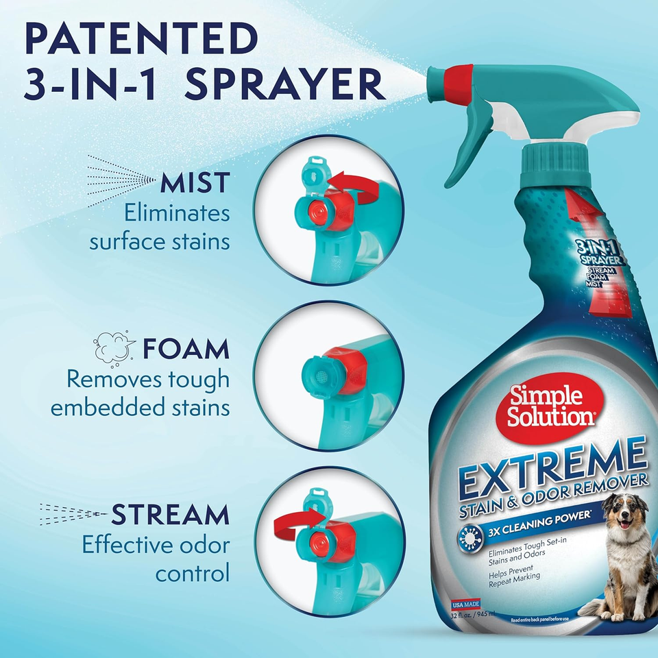 Simple Solution Extreme Pet Stain and Odor Remover, Enzymatic Cleaner ...