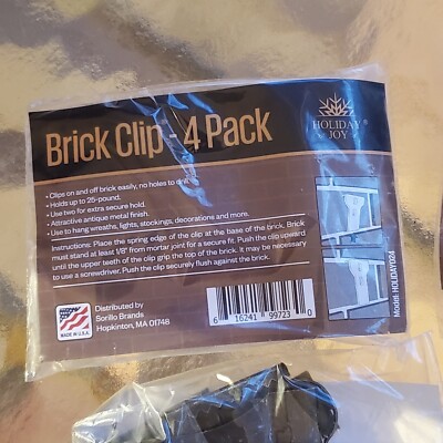 Brick Clips for Hanging Outdoors - Pack of 4 Hooks to Hang Wall Decor ...