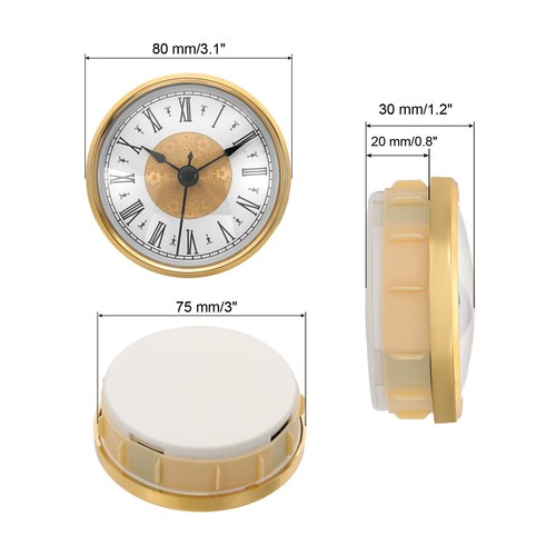 3.1" 80mm Quartz Roman Clock Insert Fit 75mm/3" Gold Style 18 | eBay