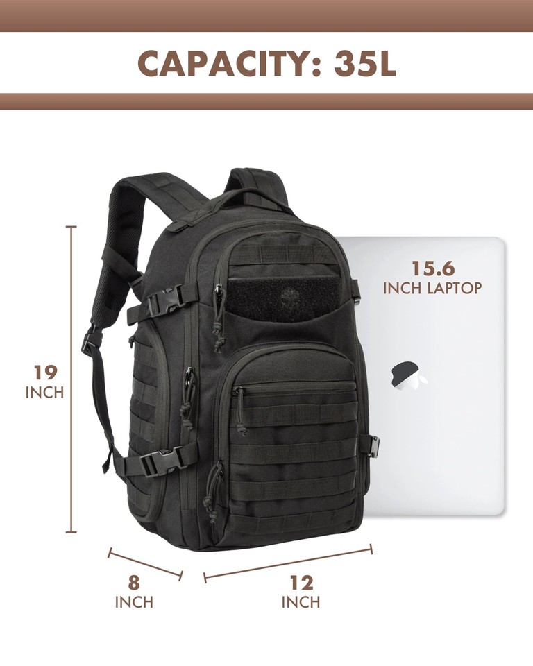 Tactical Laptop Backpack Military Backpack for Men Black Tactical Bag ...