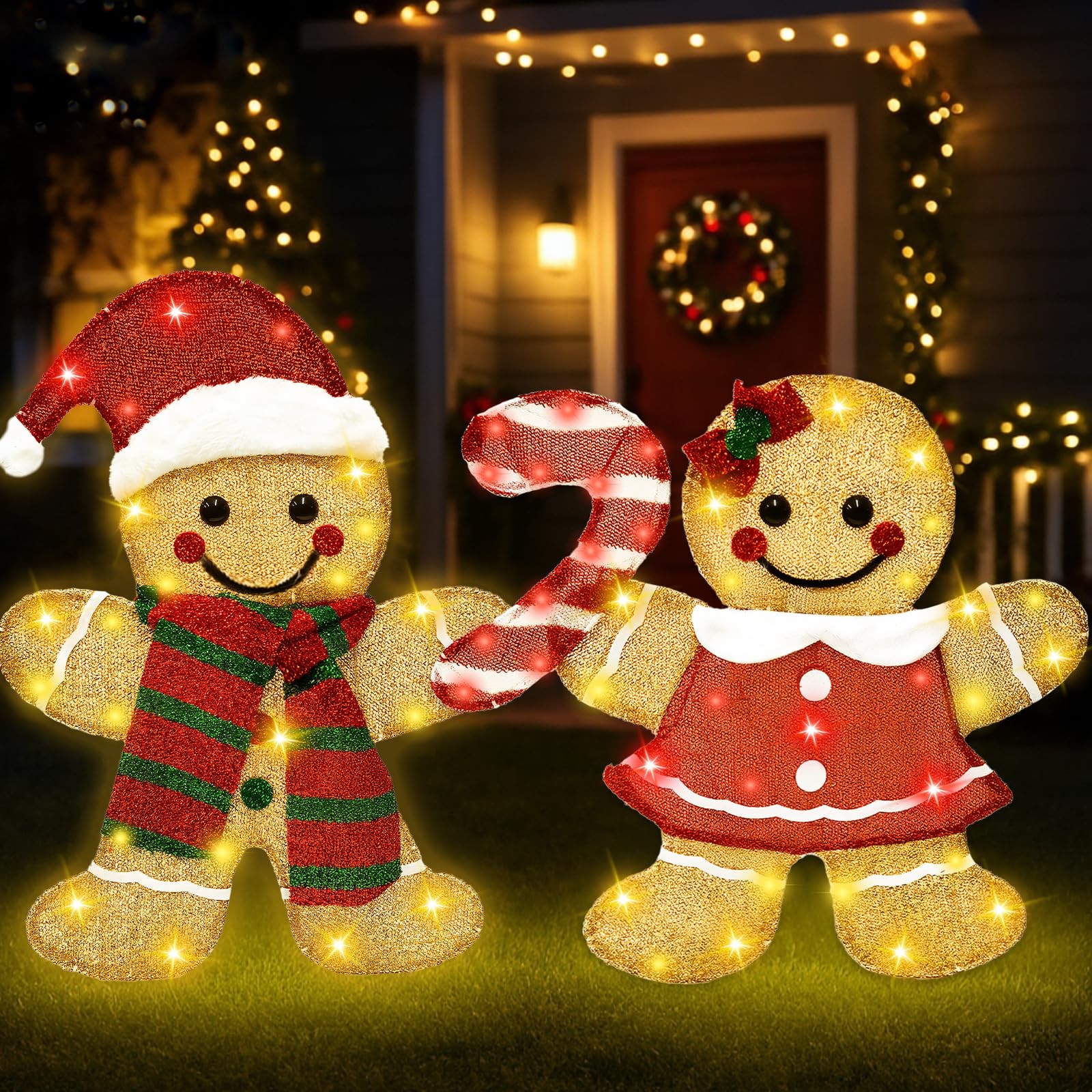 Gingerbread Christmas Decorations Outdoor, 2D Gingerbread Outdoor Decor ...