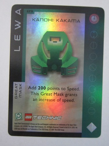 LEWA KANOHI KAKAMA MASK HOLO FOIL CARD 179 GREEN LEGO BIONICLE NEV PLYD ...