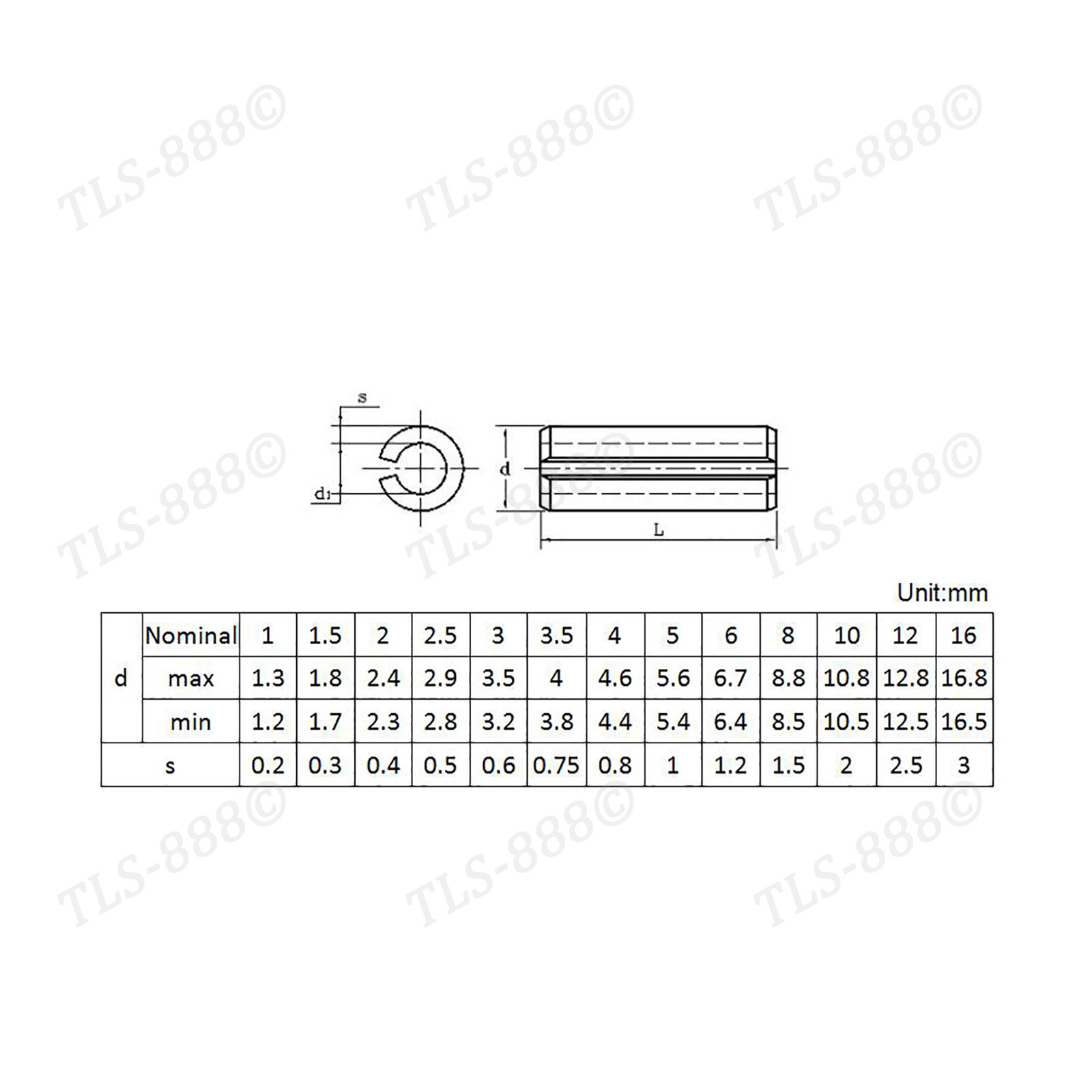M5 M6 M8 M10 - Spring Pins Split Tension Roll Pin - Black Zinc Plated ...