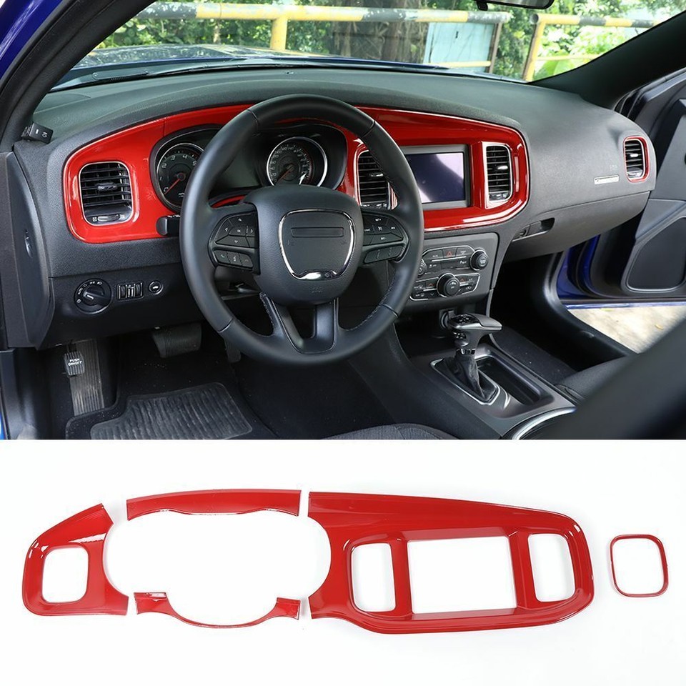 37x Red ABS Full Set Interior Decor Panel Cover Trim Kit for Dodge ...