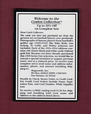 1995 Megacards Welcome to Conlon Collection: Up to 20% off sets ...