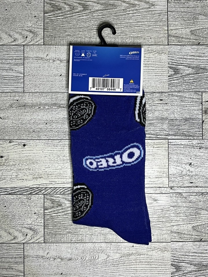 Oreo Print Novelty Crew Socks - Men’s Size 6-12 Cookie Food | eBay
