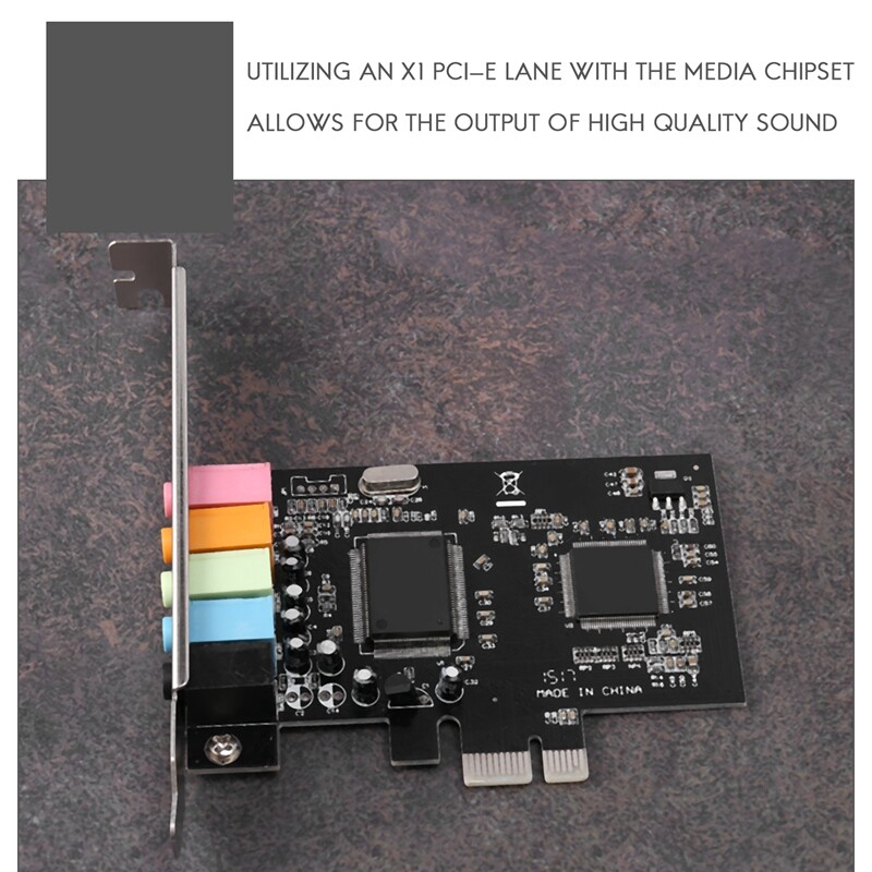 4X(PCIe Sound Card 5.1, PCI Express Surround 3D Audio Card for PC with ...