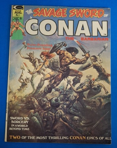 CONAN SAVAGE SWORD OF 1974 # 1 * KEY ! BRONZE AGE MARVEL MAGAZINE Free ...